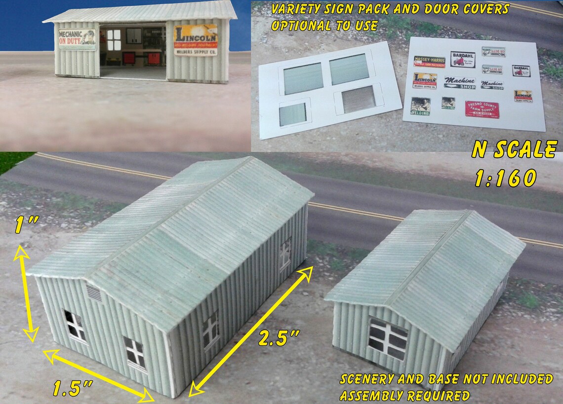 Paper Model Cardstock Building N Scale or Z Scale Sheds Workshop for ...