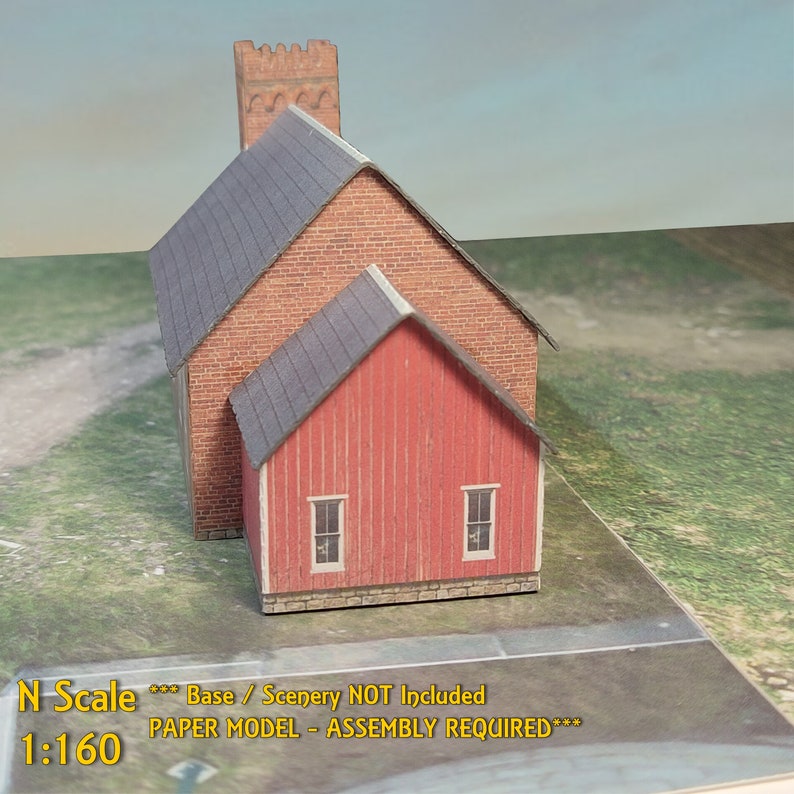 Small Country Church Paper Model Cardstock Model Building N Scale 1:160 ...
