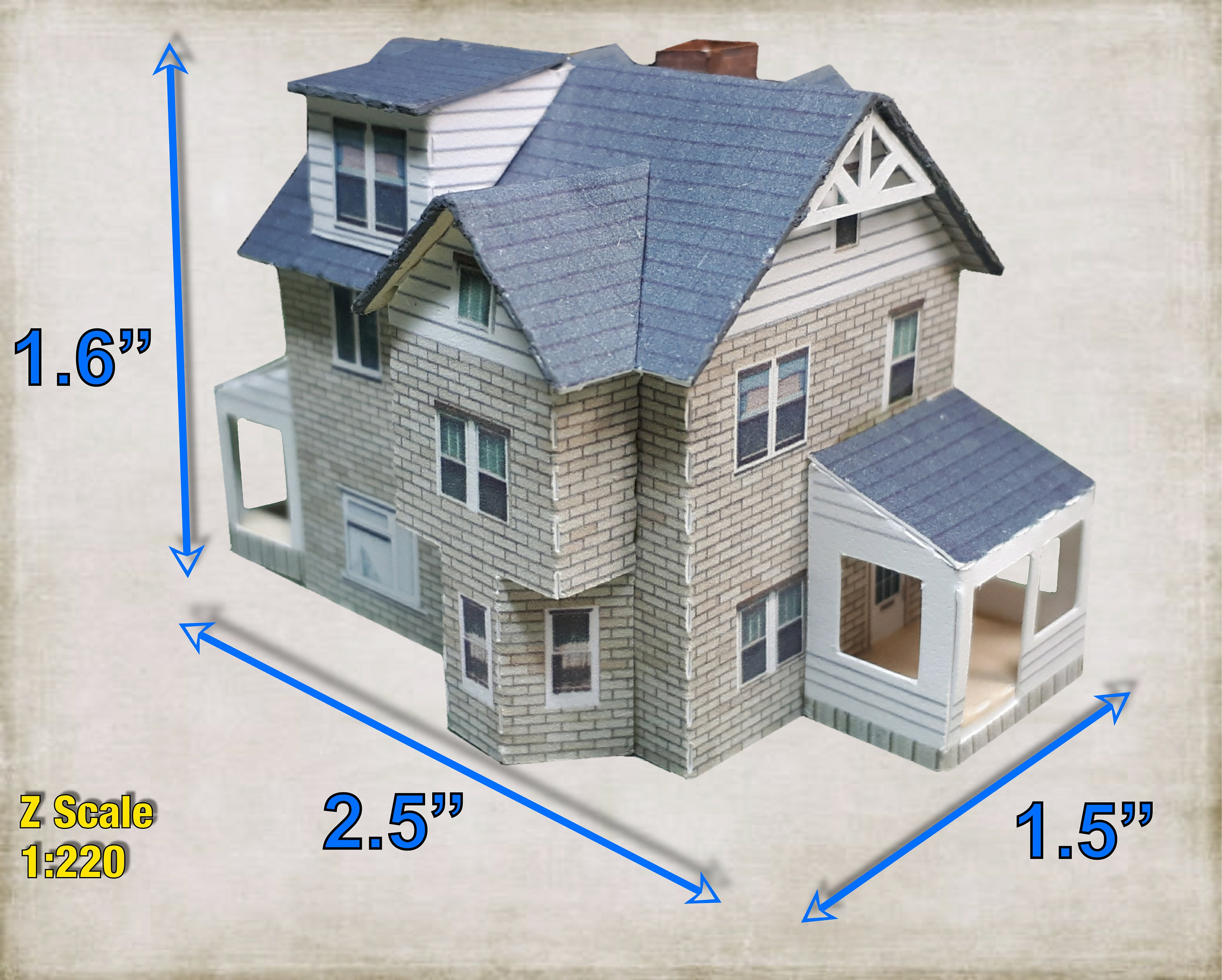 Paper House Pre-cut and Pre-scored Cardstock Model House N Scale or Z ...