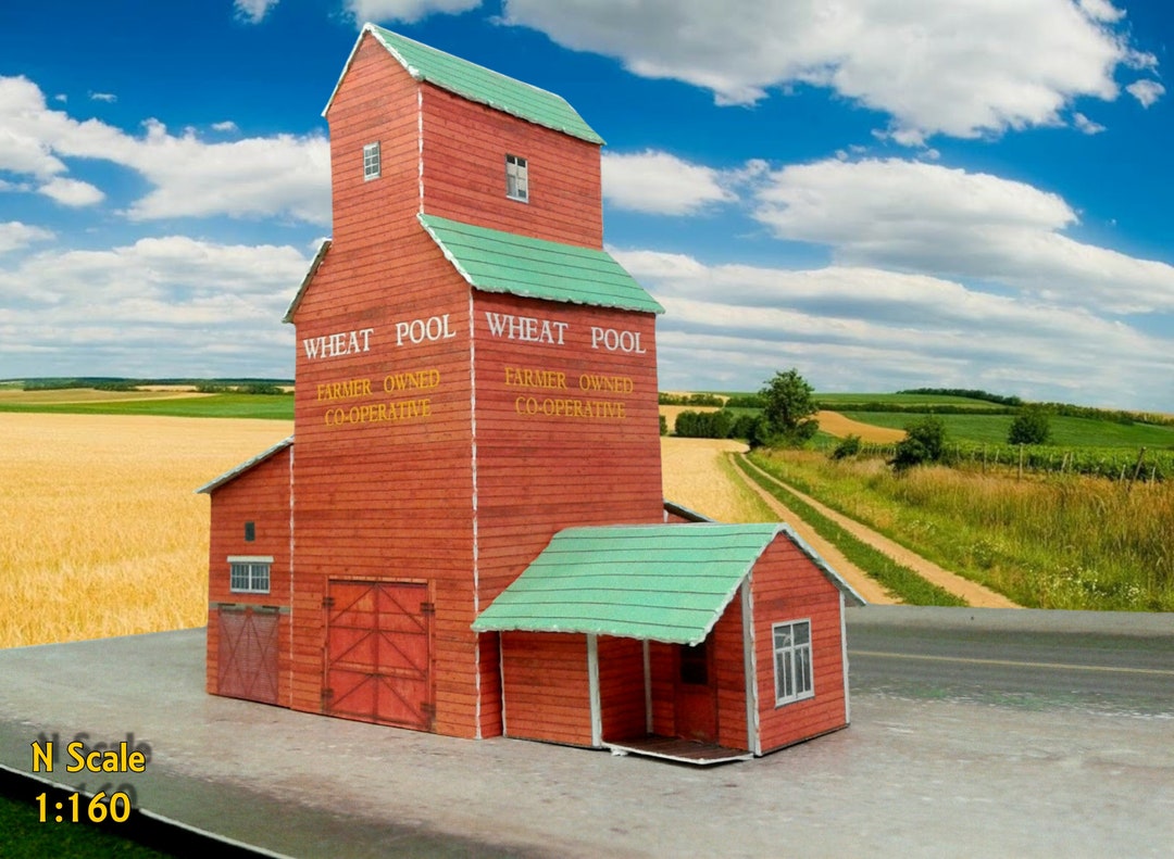 Pre-cut Paper Model Cardstock Model Grain Elevator N Scale or Z Scale ...