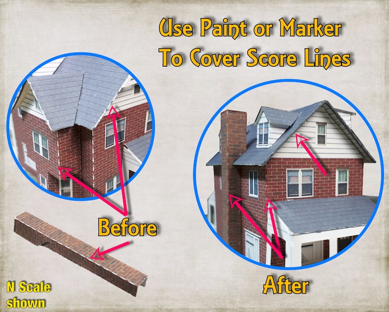 Paper House Pre-cut and Pre-scored Cardstock Model House N Scale or Z ...