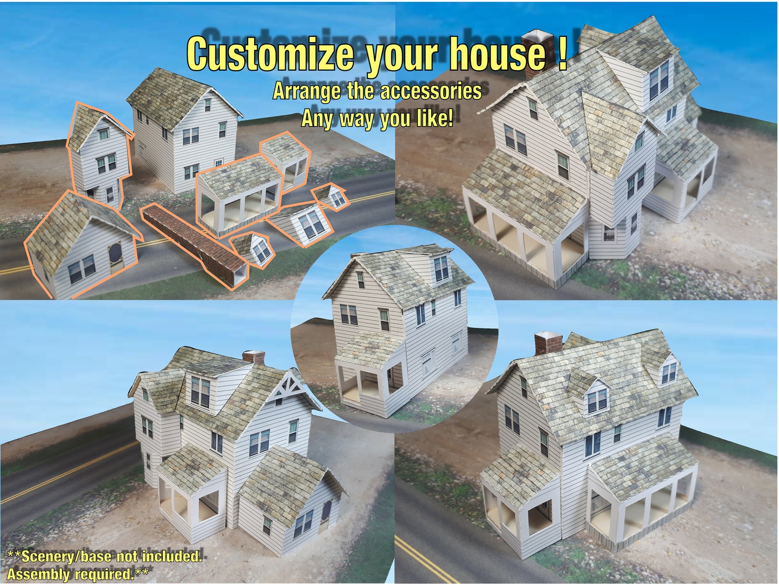 Paper House Pre-cut and Pre-scored Cardstock Model House N Scale, Z ...