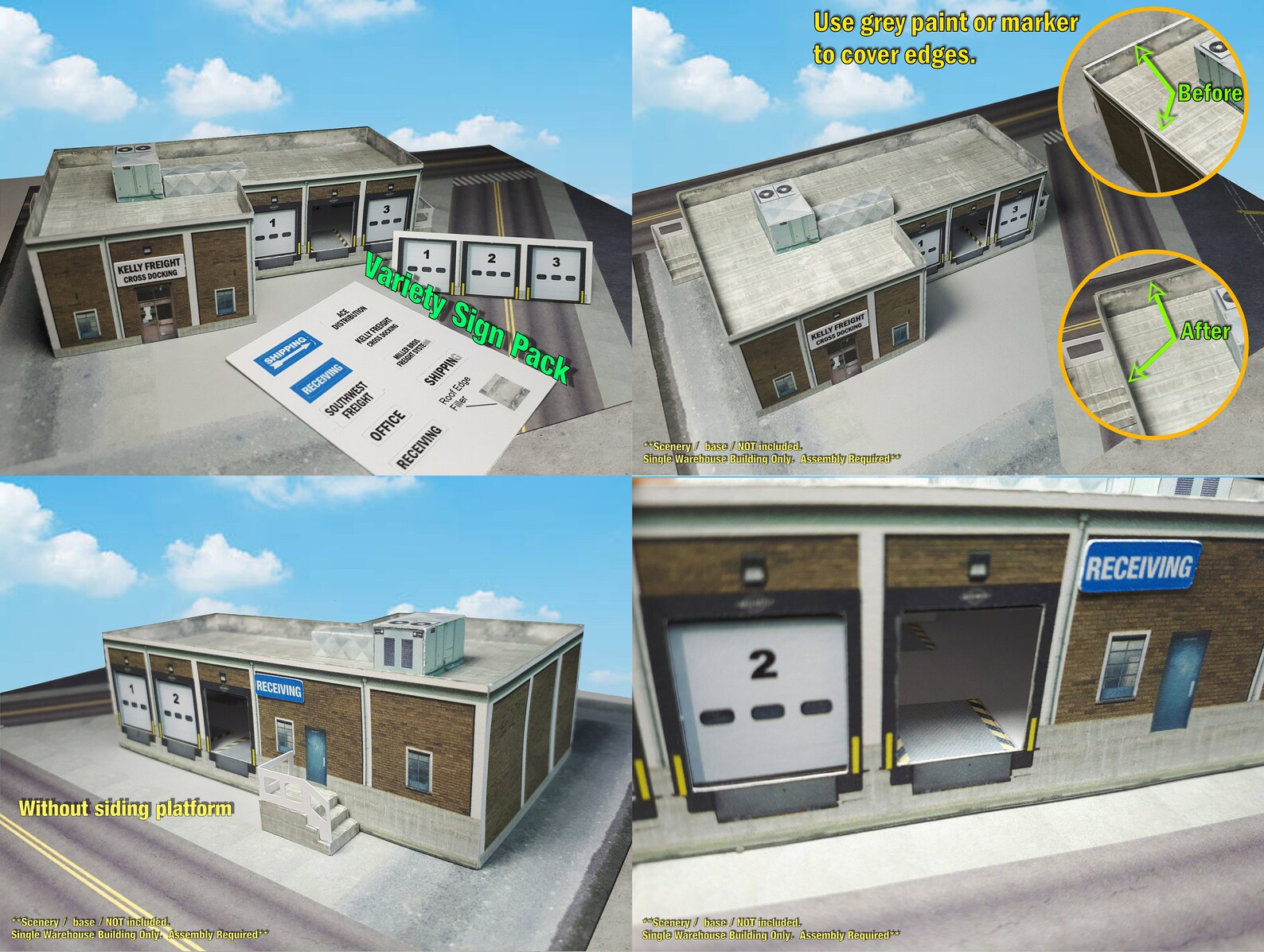 Paper Model Cardstock Building / Tractor Trailers Pre-cut Cardstock ...
