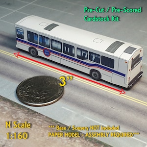 Miniature Paper Model Vehicle - City Bus - Paper Craft Kit - Etsy