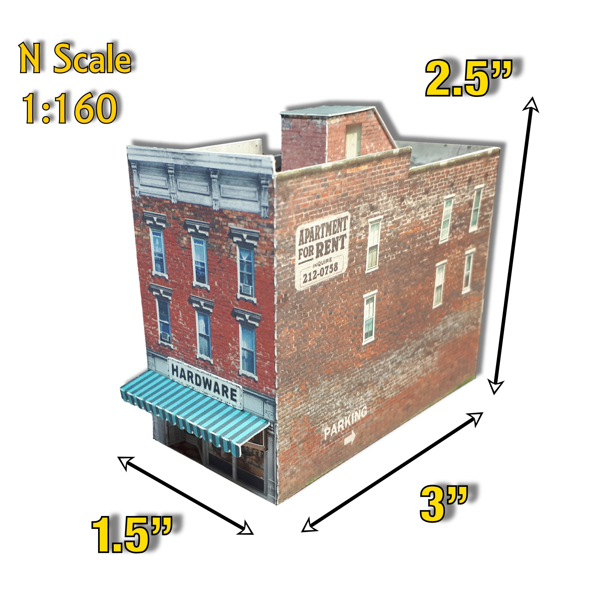 Paper Model Cardstock Model Downtown Shop & Apartments N Scale - Etsy ...