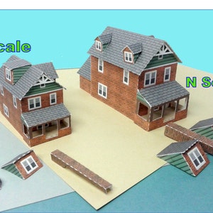 Paper House Card Stock House N Scale or Z Scale for Diorama or Model ...