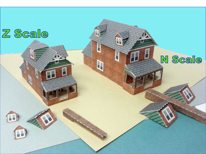 Paper House Card Stock House N Scale or Z Scale for Diorama or Model ...