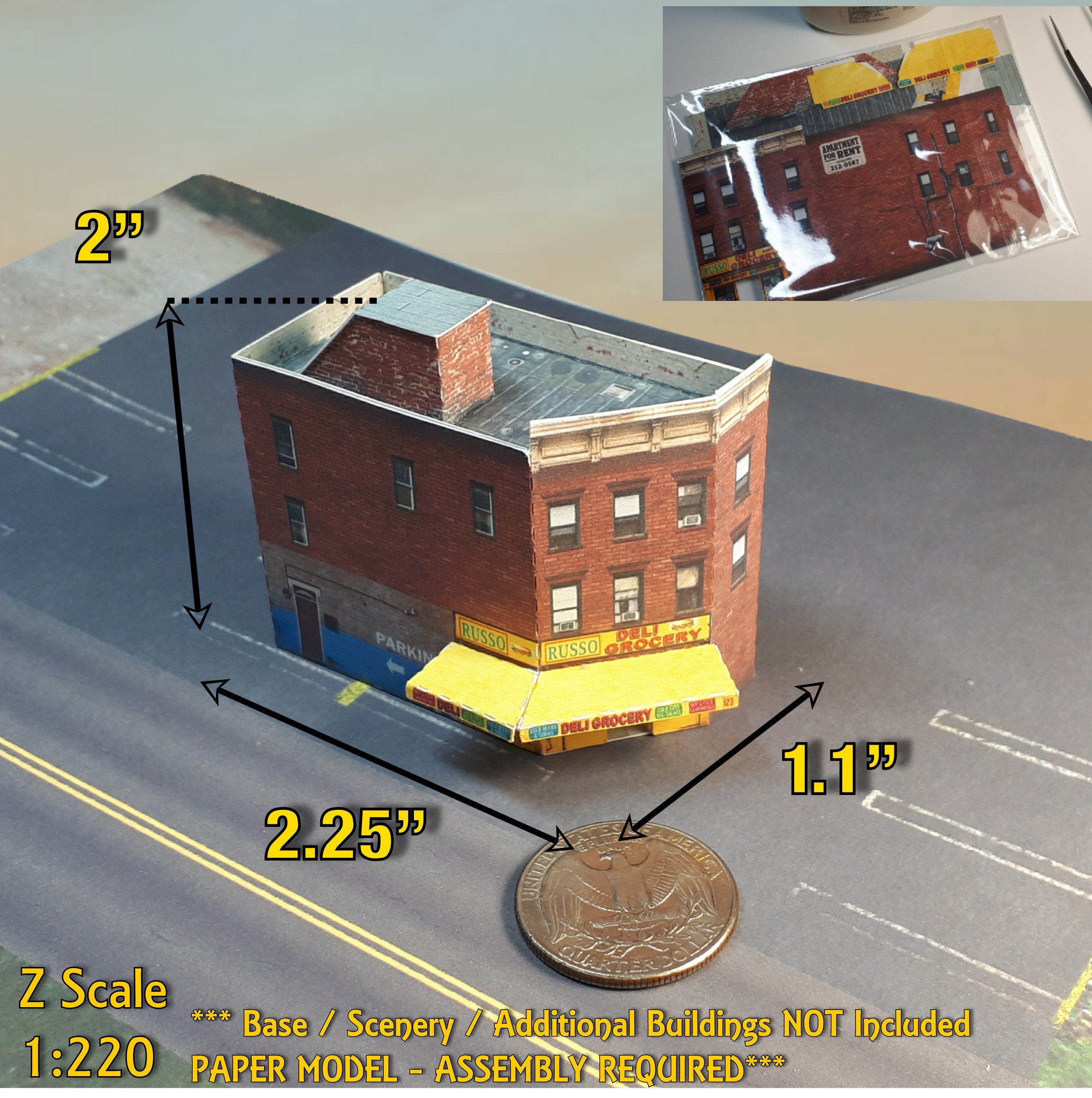 N Scale , Z Scale , or T Gauge , Cardstock Pre-cut Pre-scored ...