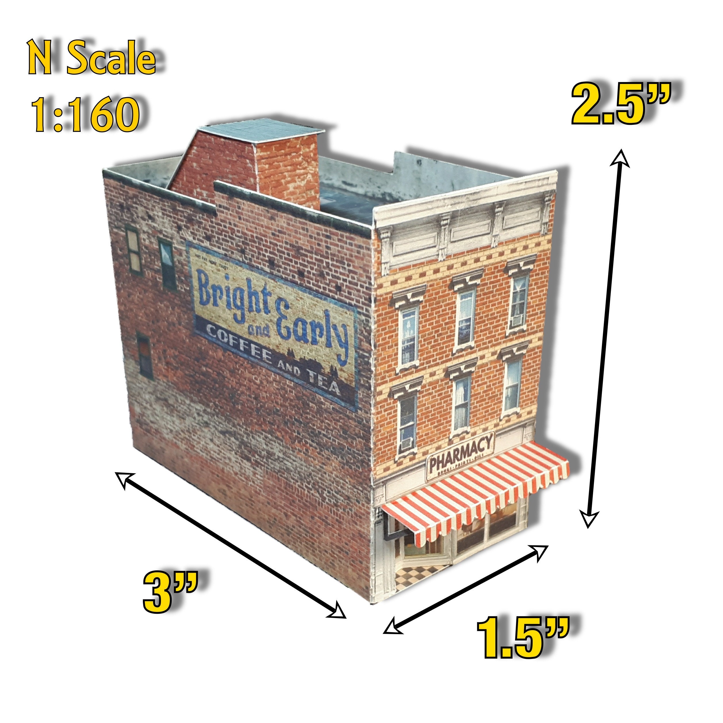 Paper Model Cardstock Model Downtown Shop & Apartments N Scale or Z ...