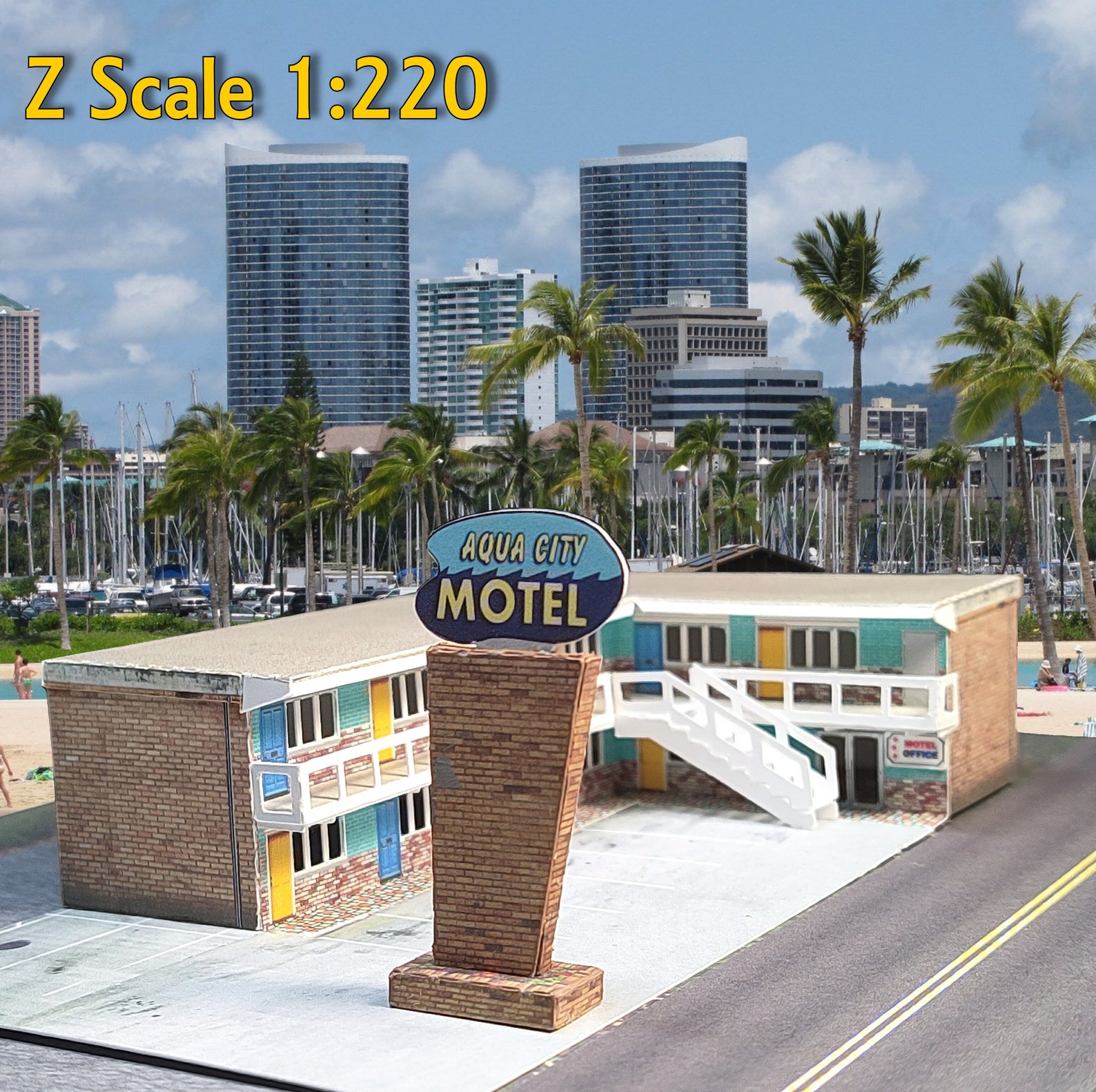 N Scale or Z Scale Cardstock Paper Model Motel Building for Model ...