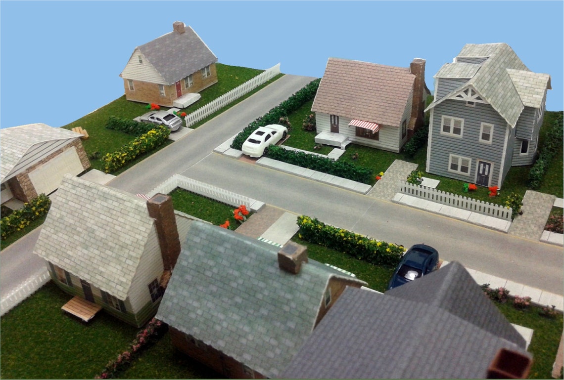 Paper House Cardstock House N Scale or Z Scale or T Gauge for Diorama ...