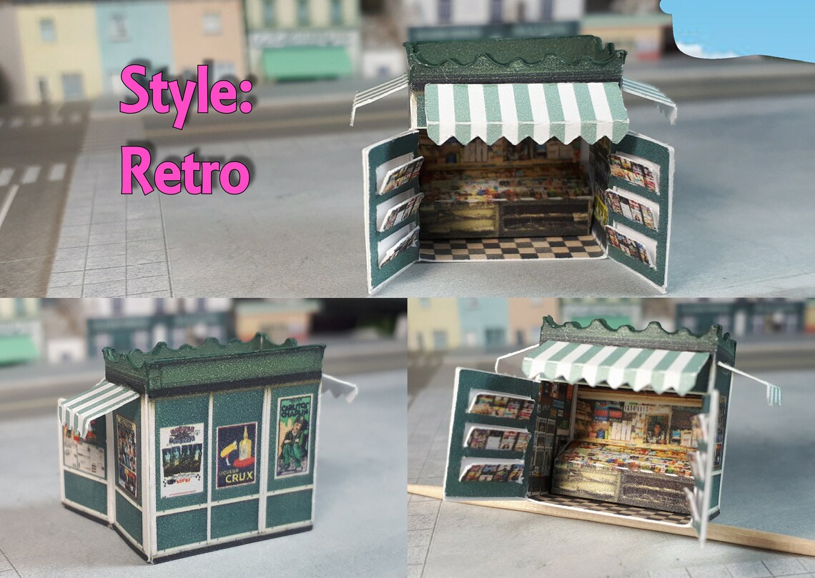 Paper Model Cardstock Building Newsstand Pre-cut Card Stock - Etsy