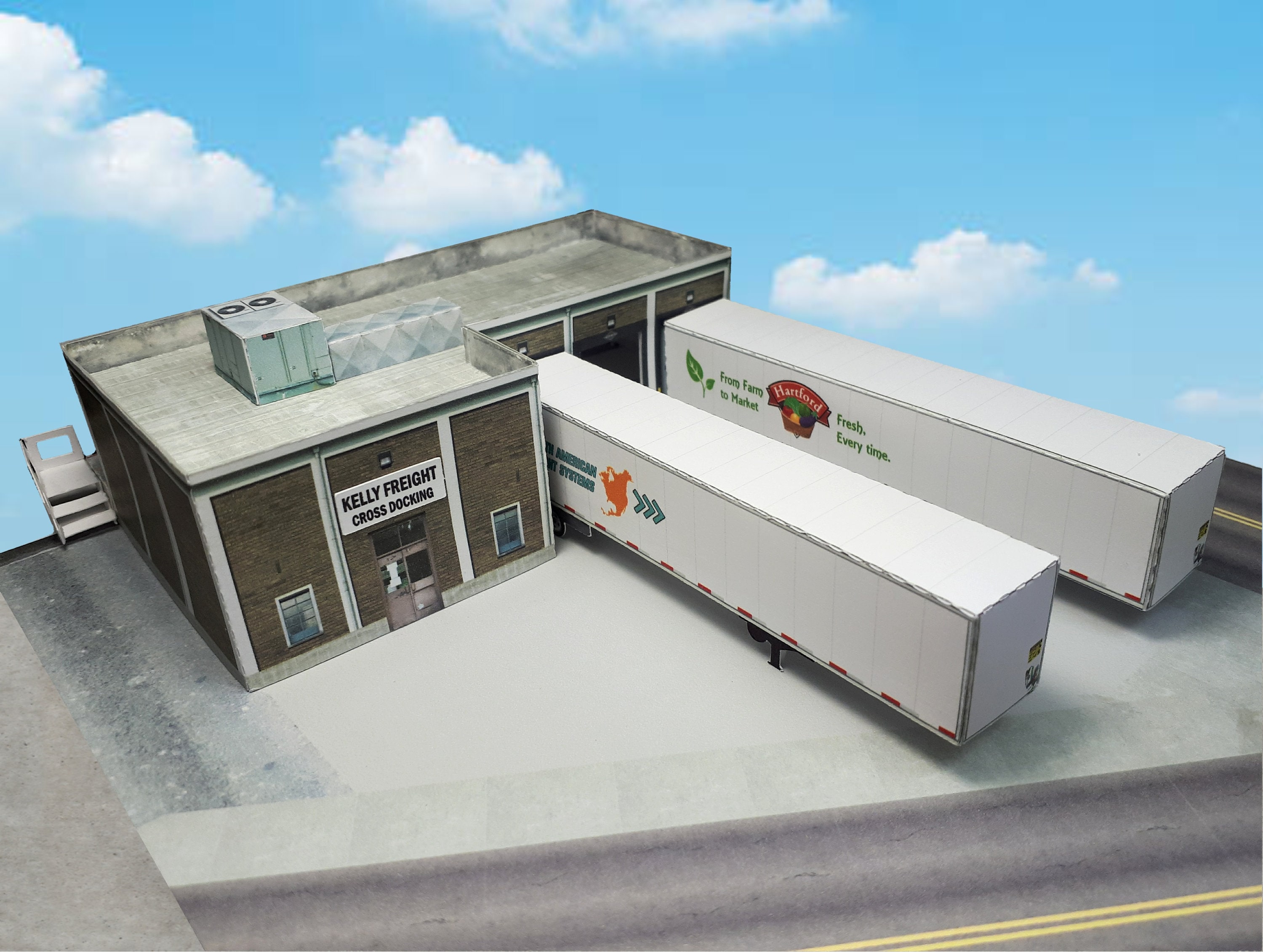 Paper Model Cardstock Building / Tractor Trailers Pre-cut Cardstock ...