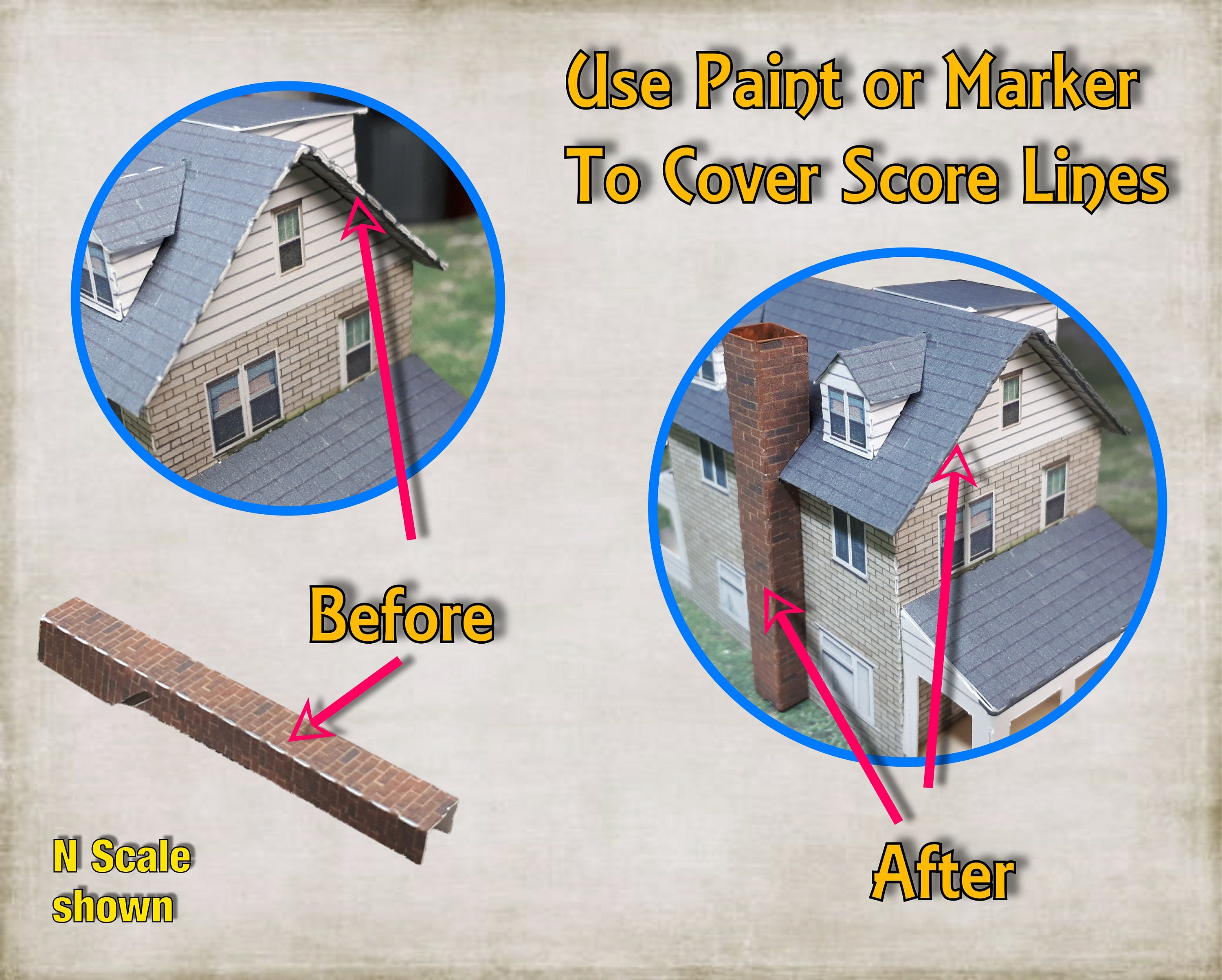 Paper House Pre-cut and Pre-scored Cardstock Model House N Scale or Z ...
