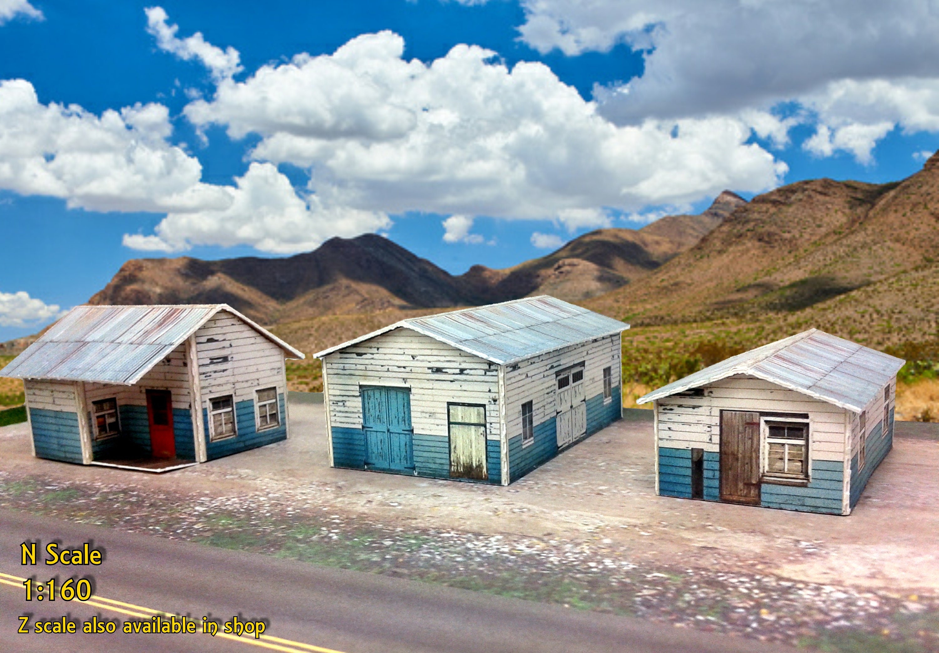 Paper Model Weathered Sheds Cardstock Kits N Scale Z Scale or | Etsy