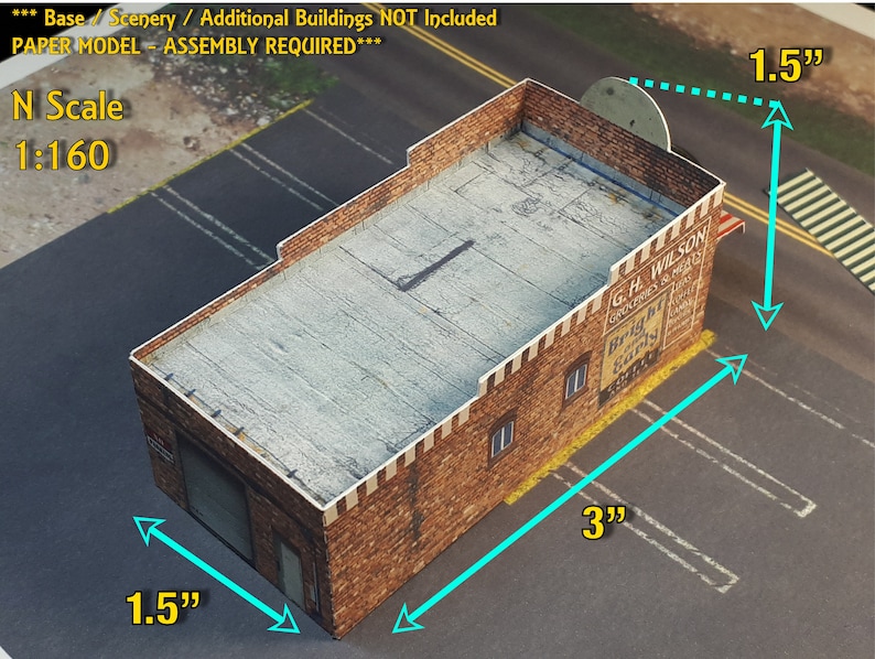 Paper Model Cardstock Model Grocery Store N Scale or Z Scale or T Gauge ...
