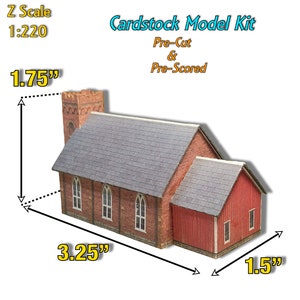 Small Country Church Paper Model Cardstock Model Building N Scale 1:160 ...