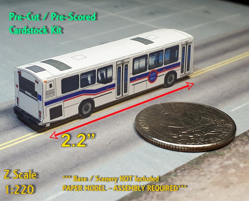Miniature Paper Model Vehicle City Bus Paper Craft Kit | Etsy