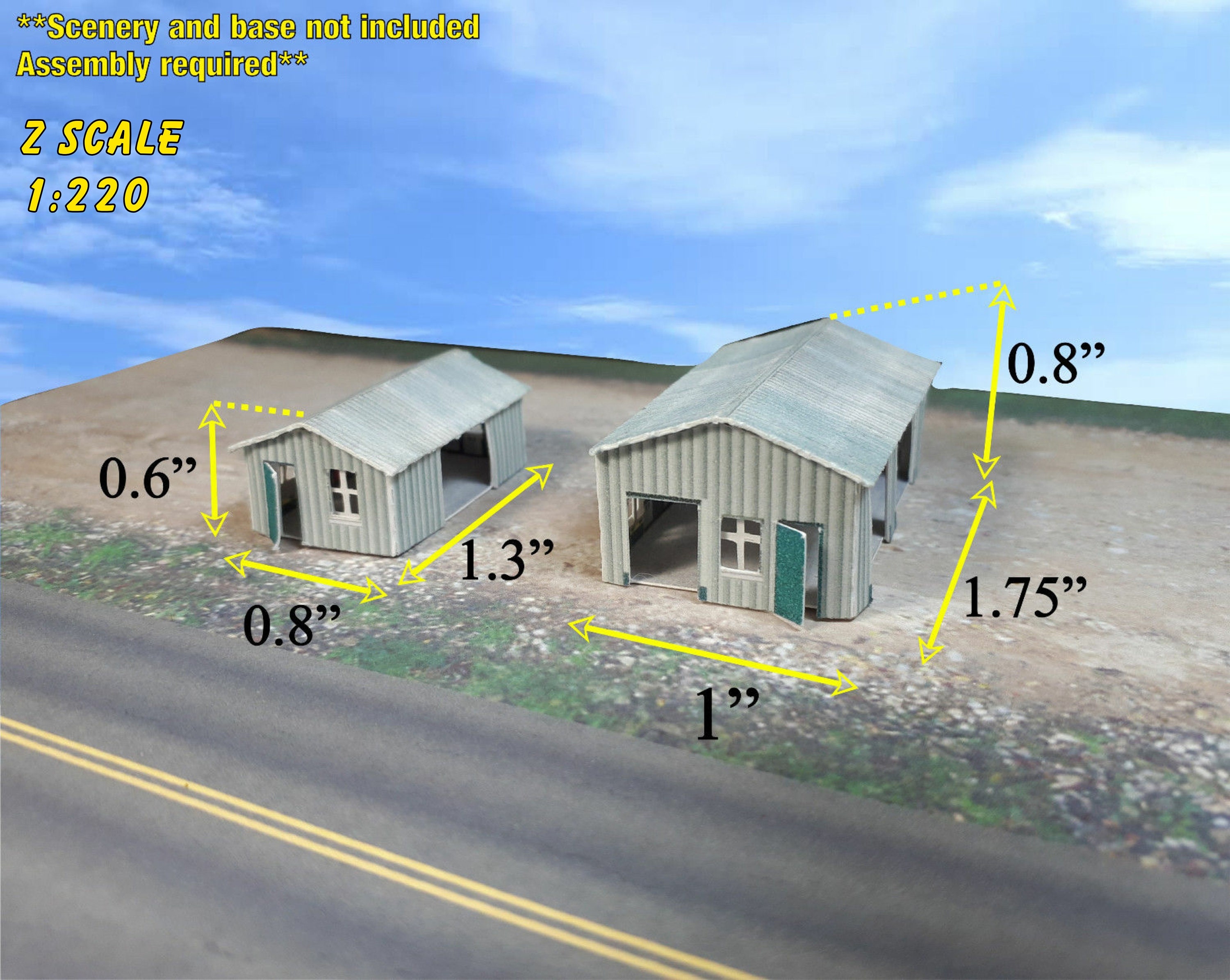 Paper Model Cardstock Building N Scale or Z Scale Sheds Workshop for ...