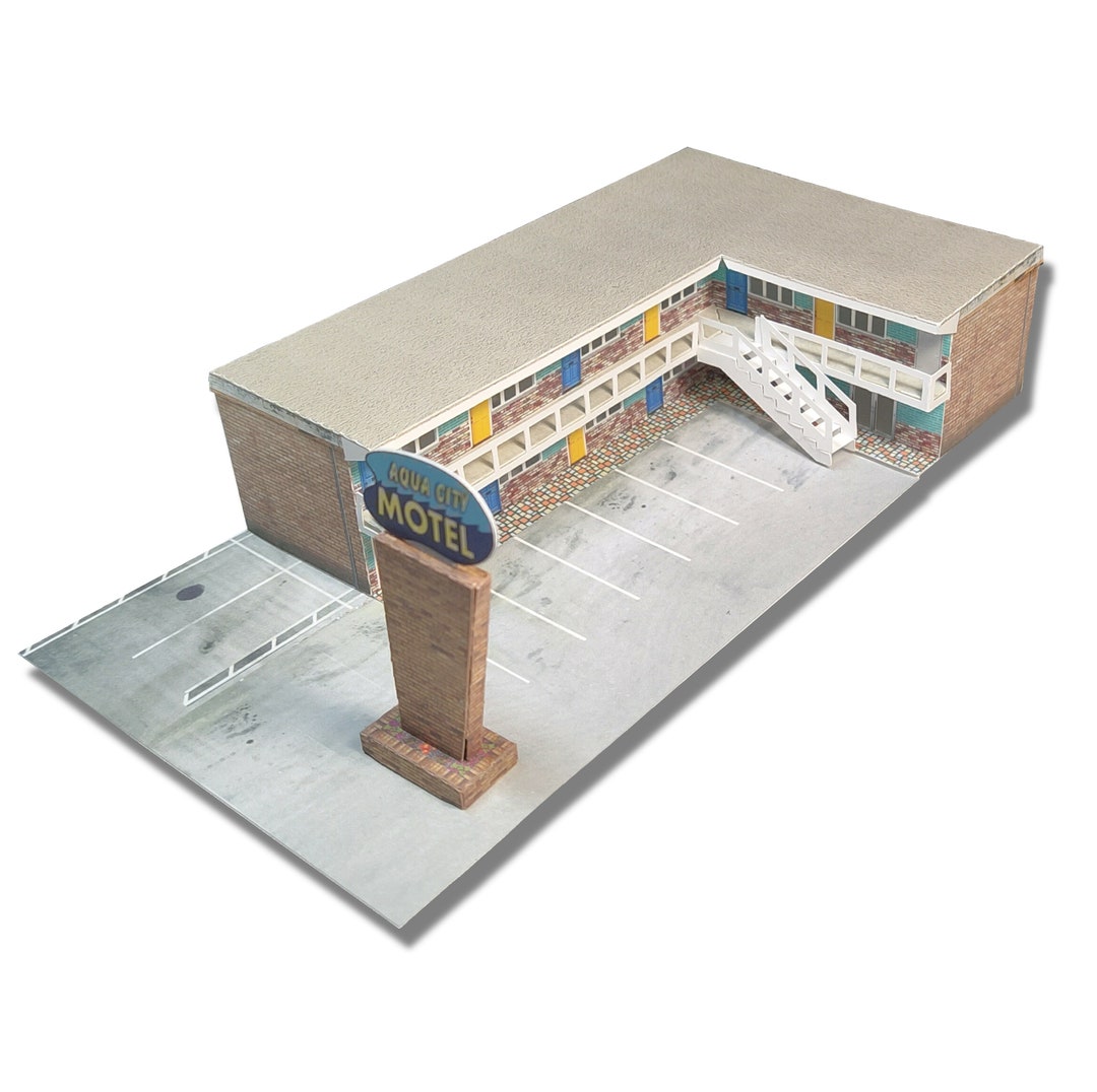 N Scale or Z Scale Cardstock Paper Model Motel Building for Model ...