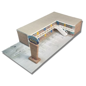N Scale or Z Scale Cardstock Paper Model Motel Building for Model ...