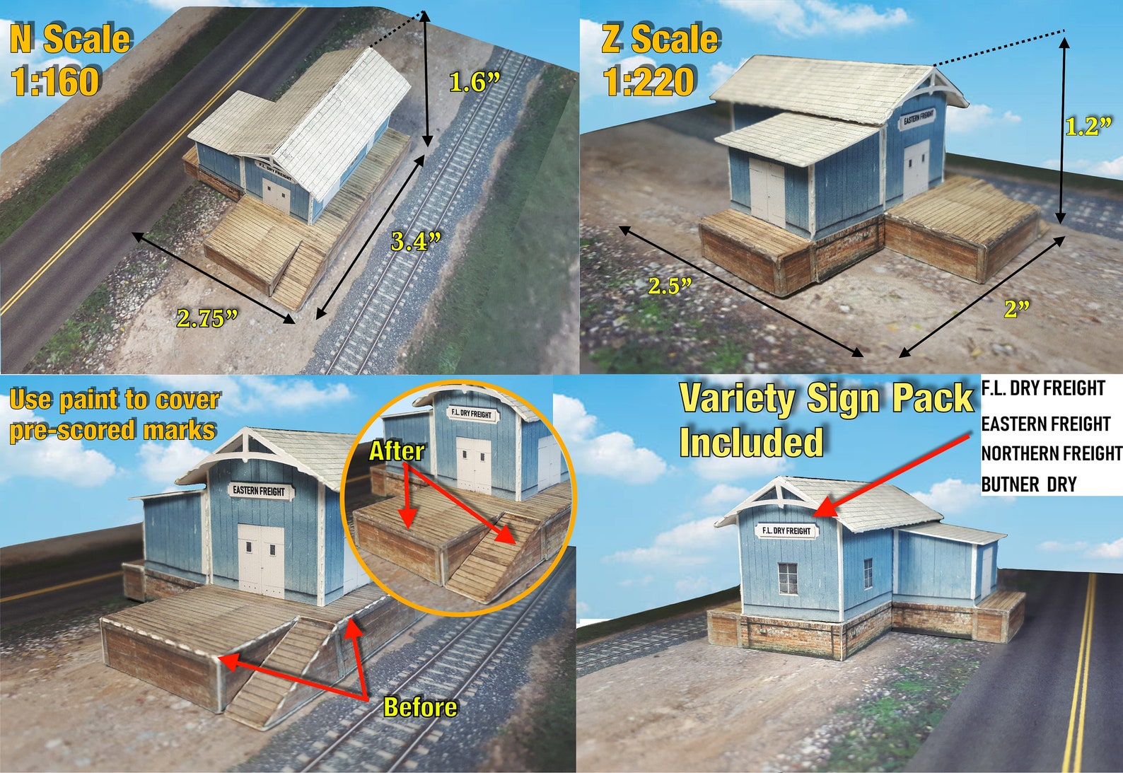 Pre-cut Paper Model Building Freight Depot Cardstock Kit - Etsy