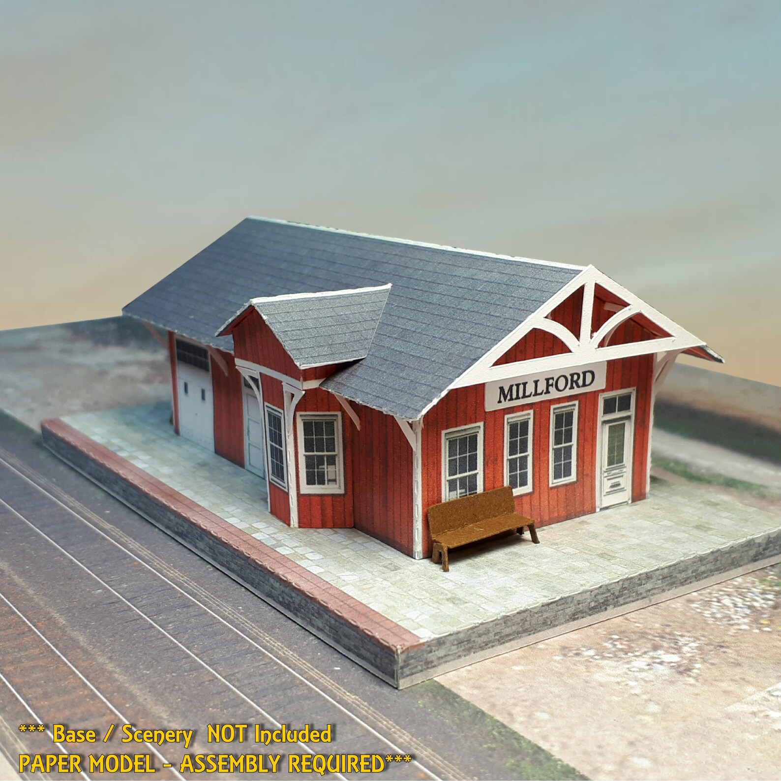N Scale 1:160 or Z Scale 1/220 or T Gauge 1-450 Size Cardstock Pre-cut ...