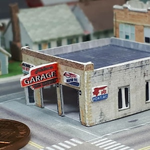 Paper Model Cardstock Model Garage Station N Scale or Z Scale or T ...