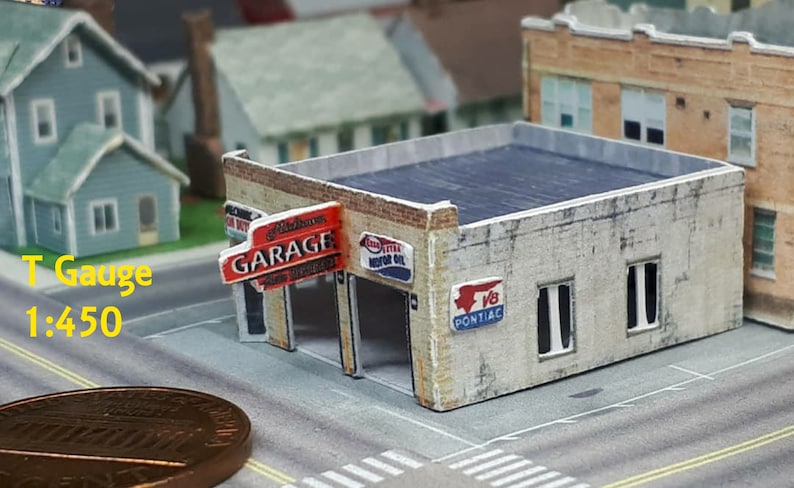 Paper Model Cardstock Model Garage Station N Scale or Z Scale or T ...