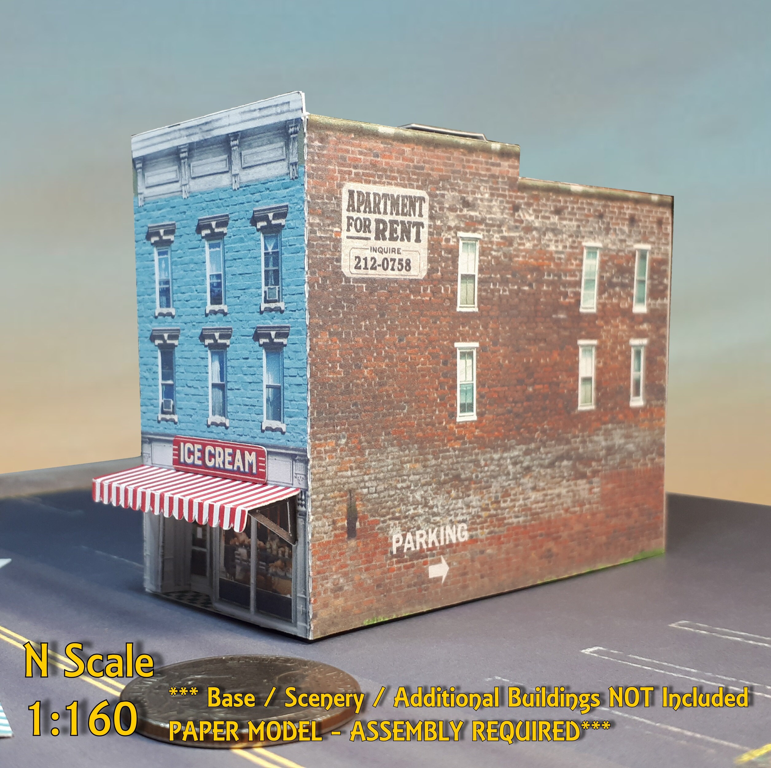 Paper Model Cardstock Model Downtown Shop & Apartments N Scale - Etsy ...