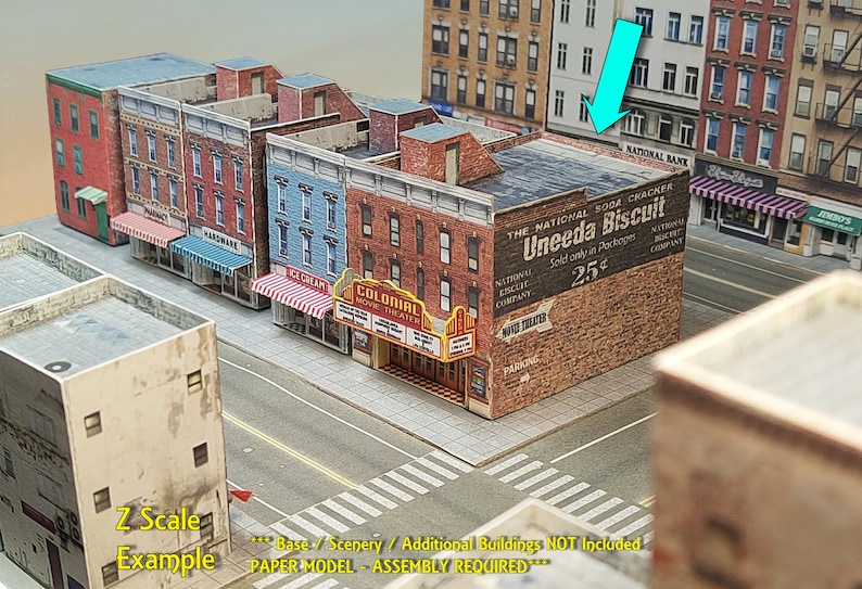 N Scale or Z Scale Model Train Building - Downtown Movie Theater - for ...