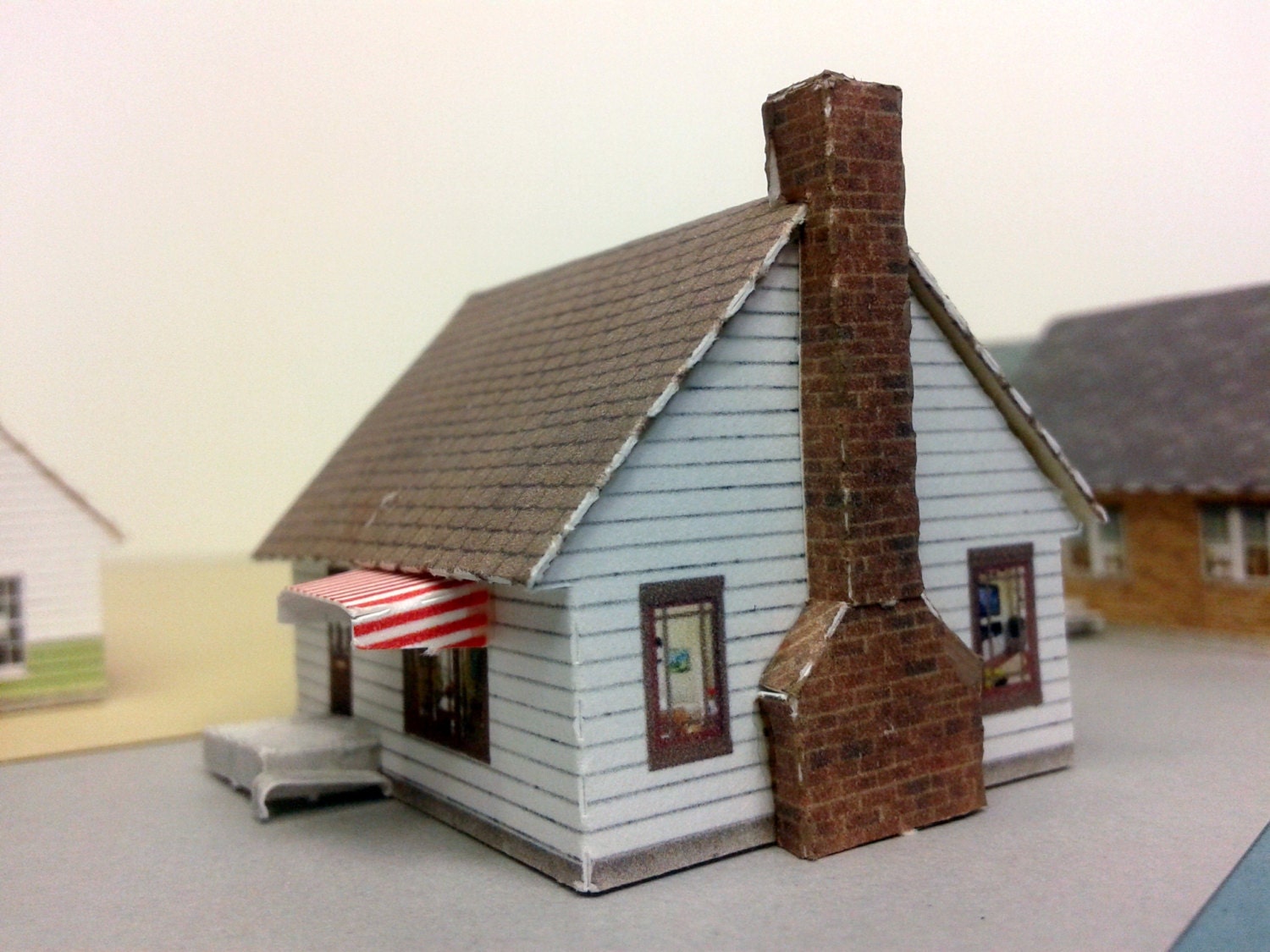Paper House Cardstock House N Scale or Z Scale or T Gauge for Diorama ...