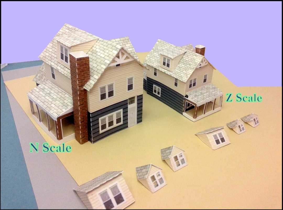 Cardstock N Scale Model House or Z Scale or T Gauge for Diorama or ...
