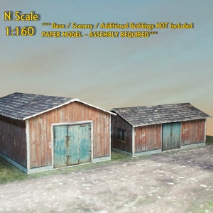 Paper Model Weathered Sheds Card Stock Kits - Paper Craft for Model ...
