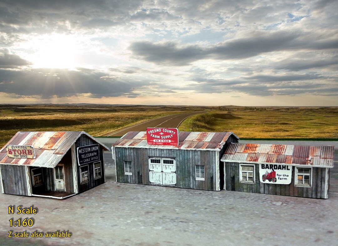 Paper Model Weathered Sheds Cardstock Kits N Scale Z Scale or T Gauge ...