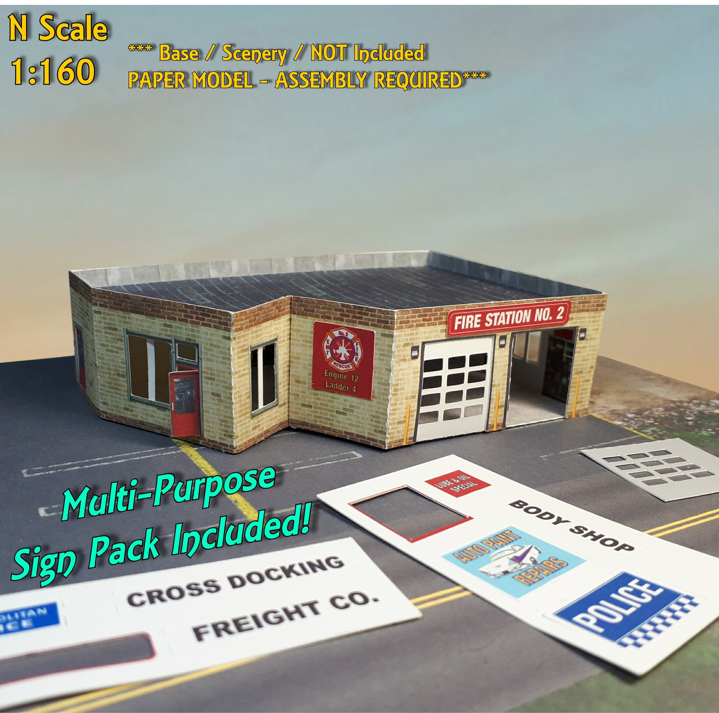 Cardstock Paper Model Multi Purpose Building N Scale or Z Scale for ...
