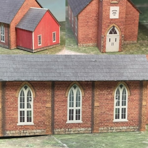 Small Country Church Paper Model Cardstock Model Building N Scale 1:160 ...