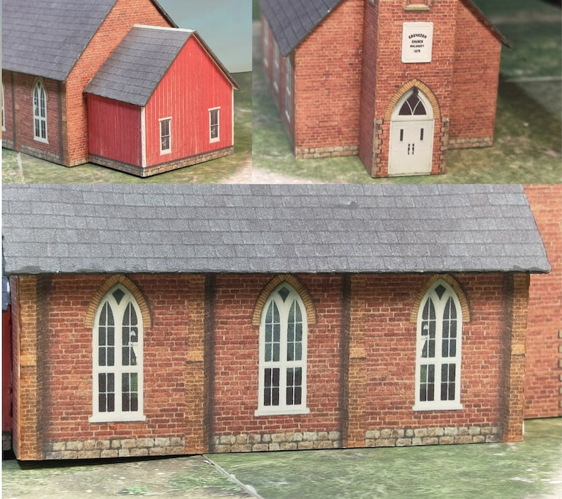 Small Country Church Paper Model Cardstock Model Building N Scale 1:160 ...