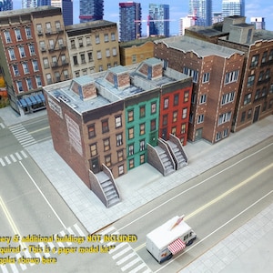 Paper Model Cardstock Row House Building Cardstock Kits - N or Z Scale ...