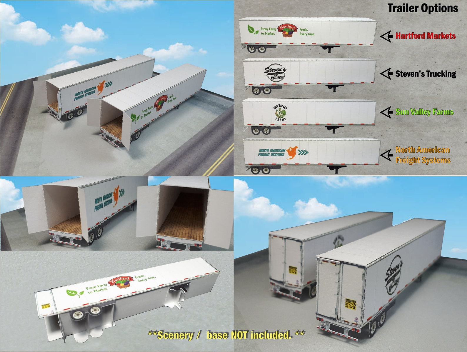 Paper Model Cardstock Building / Tractor Trailers Pre-cut Cardstock ...