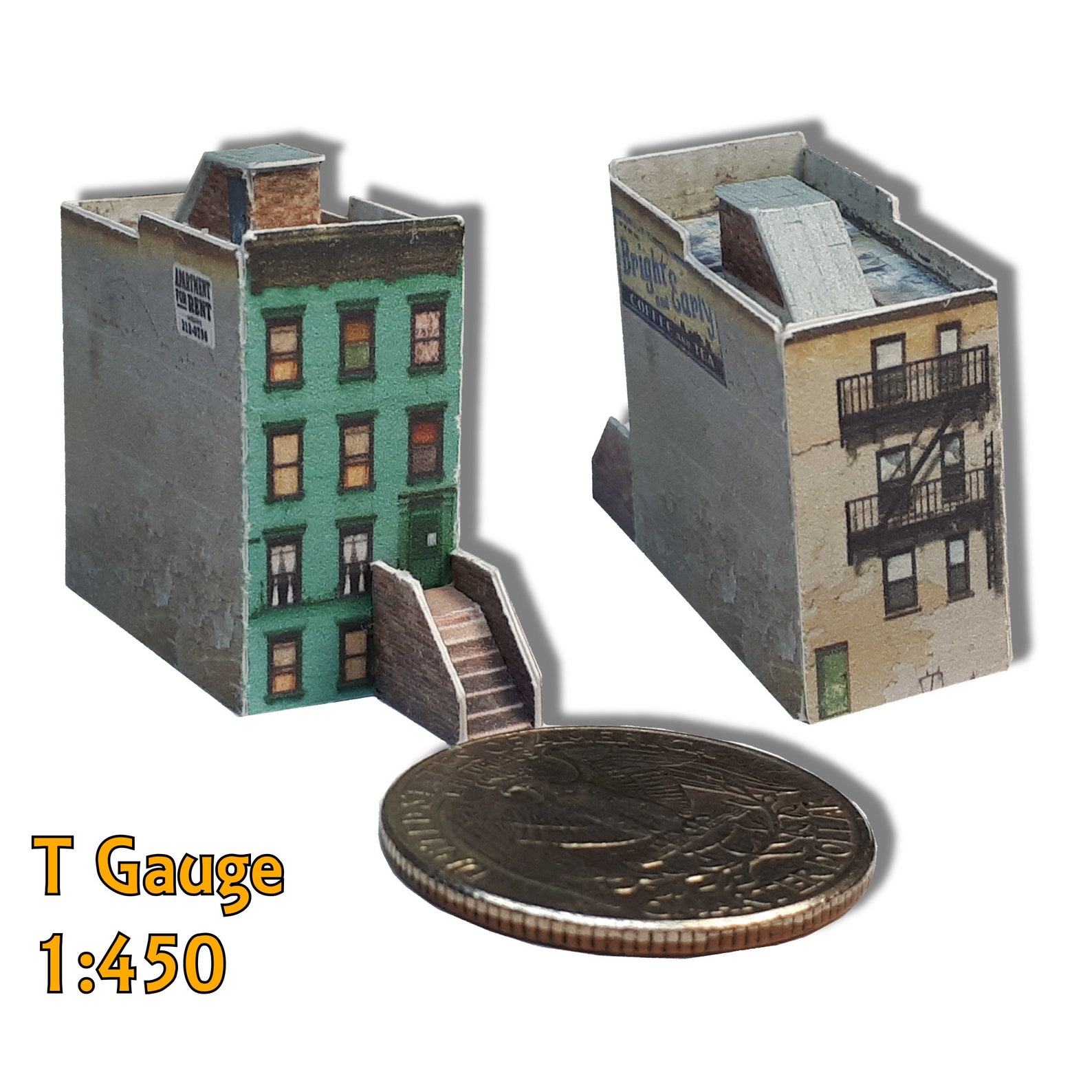 Paper Model Cardstock Row House Building Cardstock Kits N or - Etsy
