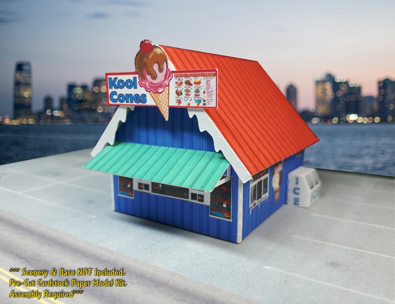 Pre-cut and Pre-scored Carstock Paper Model Kit Ice Cream | Etsy Canada