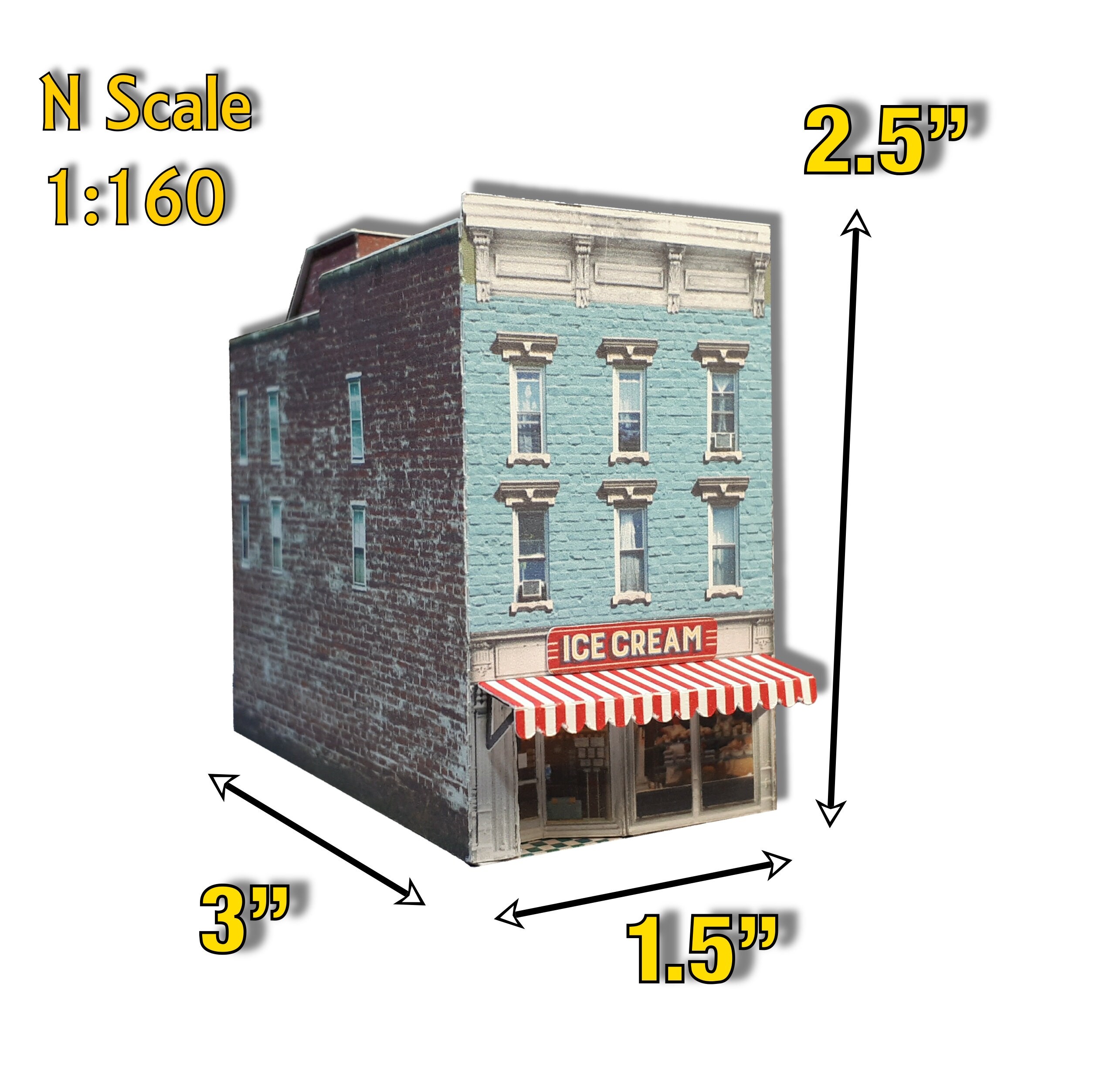 Paper Model Cardstock Model Downtown Shop & Apartments N Scale - Etsy ...