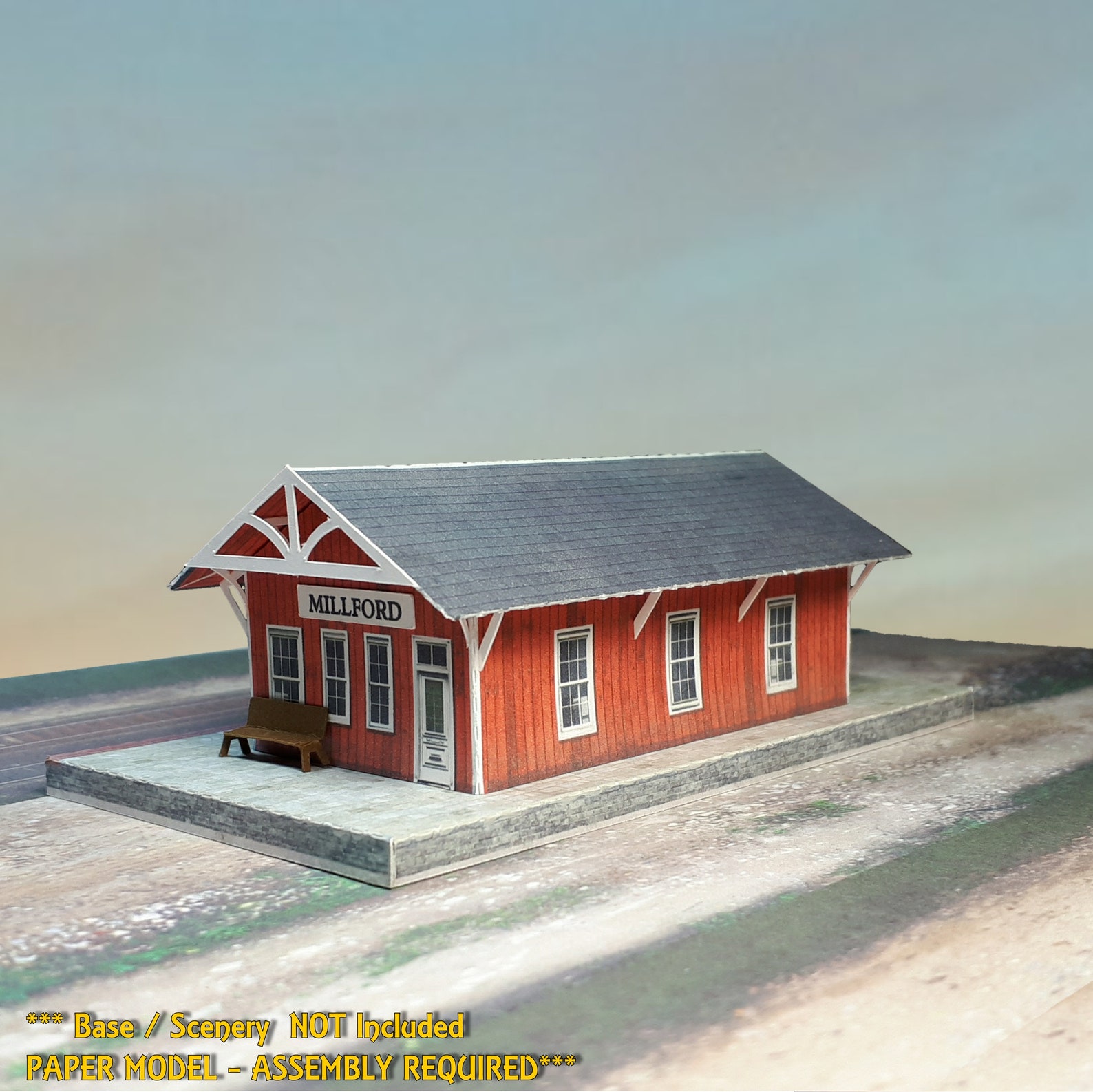 N Scale 1:160 or Z Scale 1/220 or T Gauge 1-450 Size Cardstock Pre-cut ...