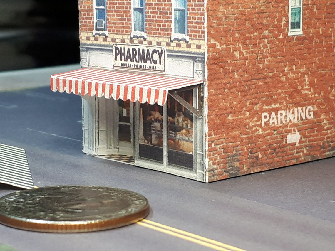 Paper Model Cardstock Model Downtown Shop & Apartments N Scale or Z ...