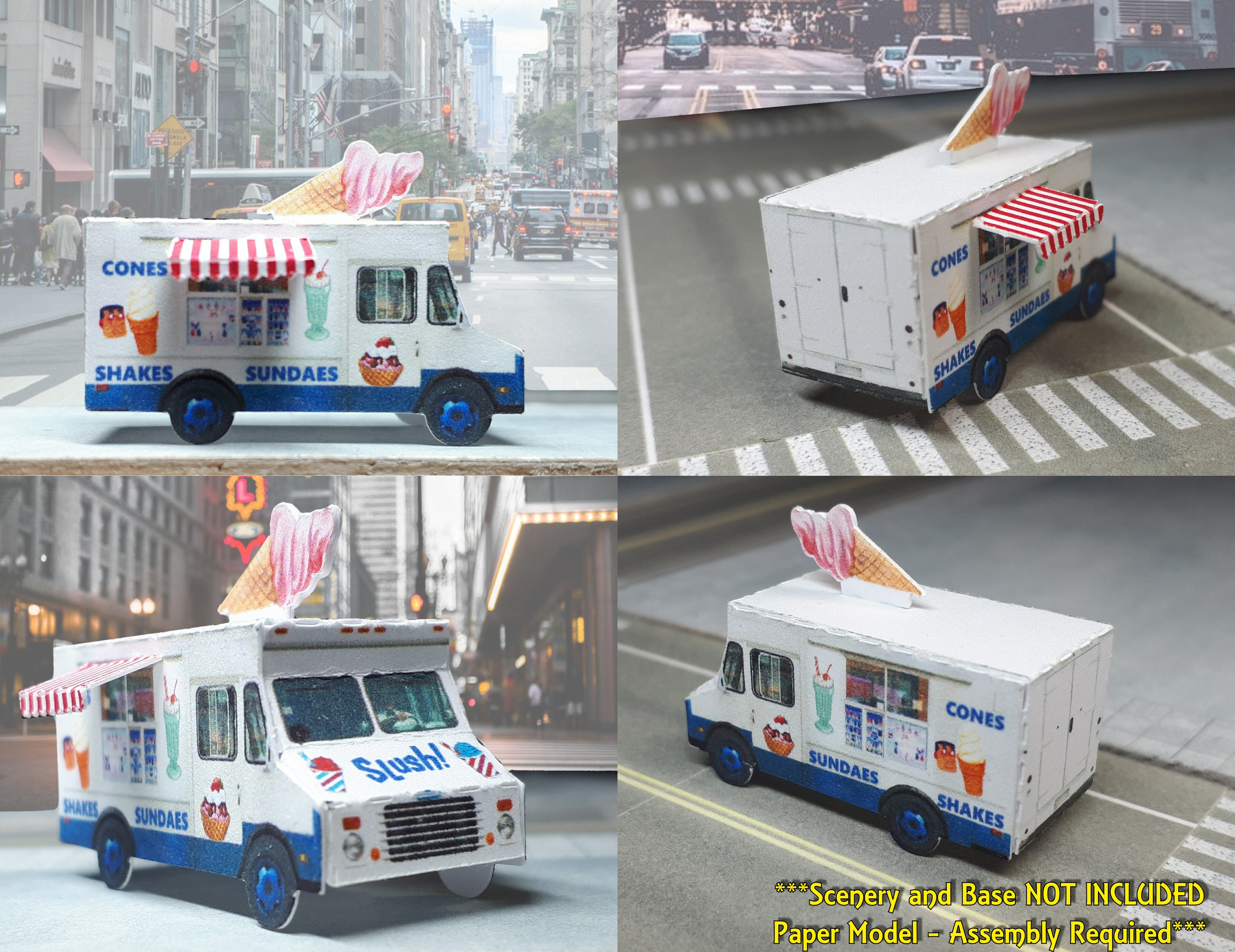 N Scale 1/160 and Z Scale 1/220 Food Trucks - **pre-cut** CARDSTOCK ...