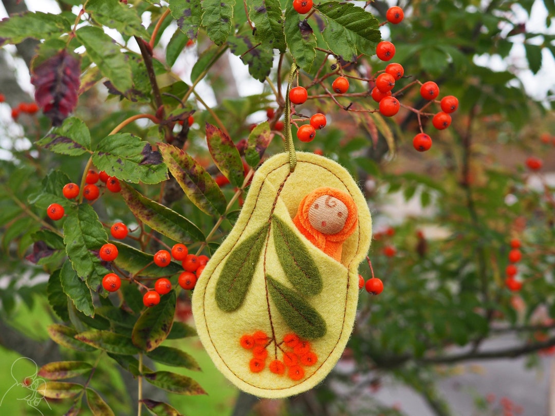 Rowan Fairy Baby Doll: Waldorf Natural Toy in Wool Felt Pod - Etsy UK