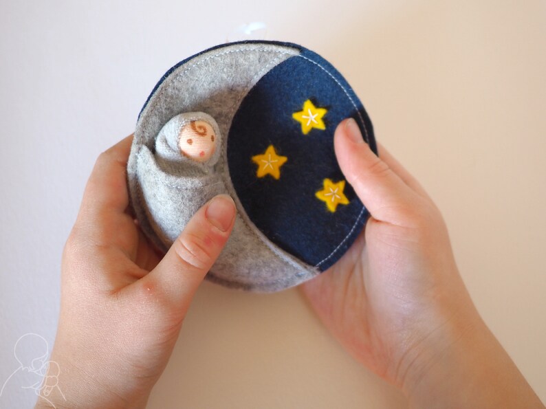 Moon baby doll gift for nursery gift for new baby nighttime | Etsy