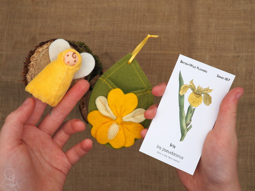 Flower Fairy Finger Puppet: Handmade Iris Doll, February Birth Flower ...