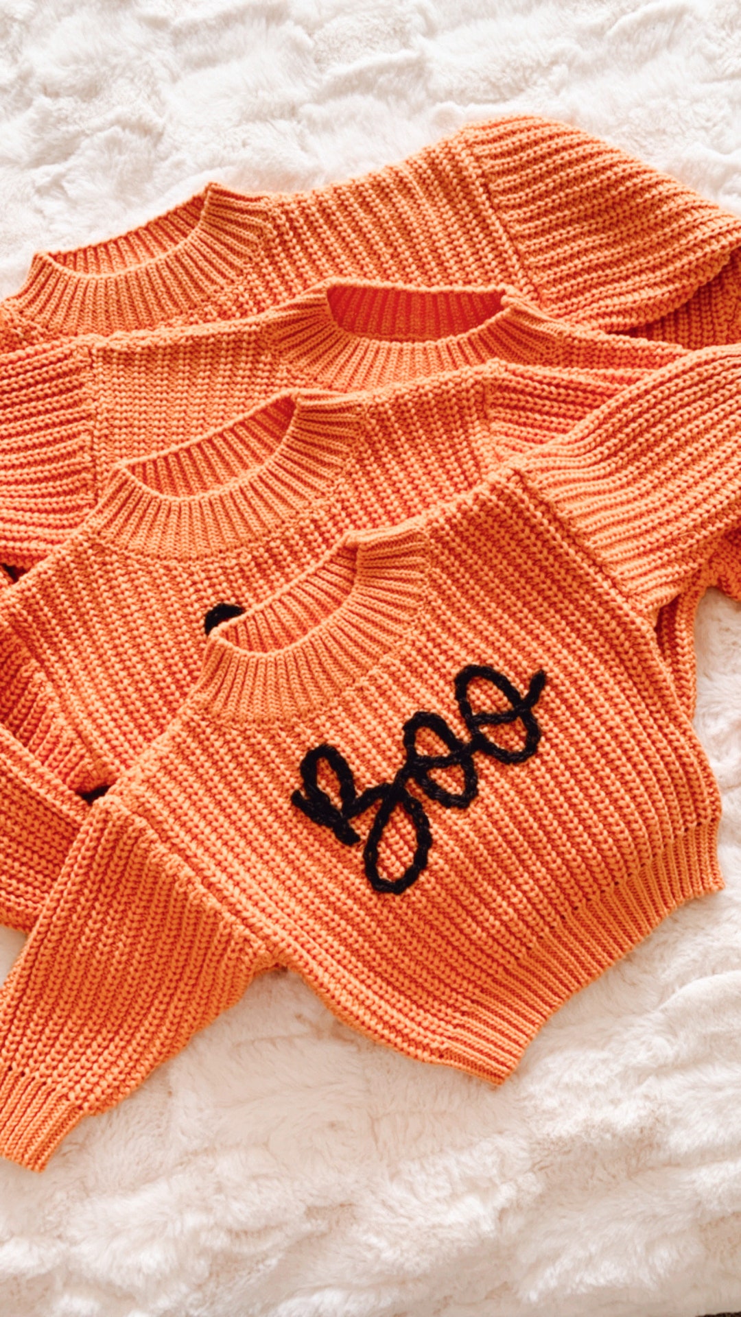 Hand Embroidered BOO Sweater Orange Boo Sweater Halloween Boo Sweater ...
